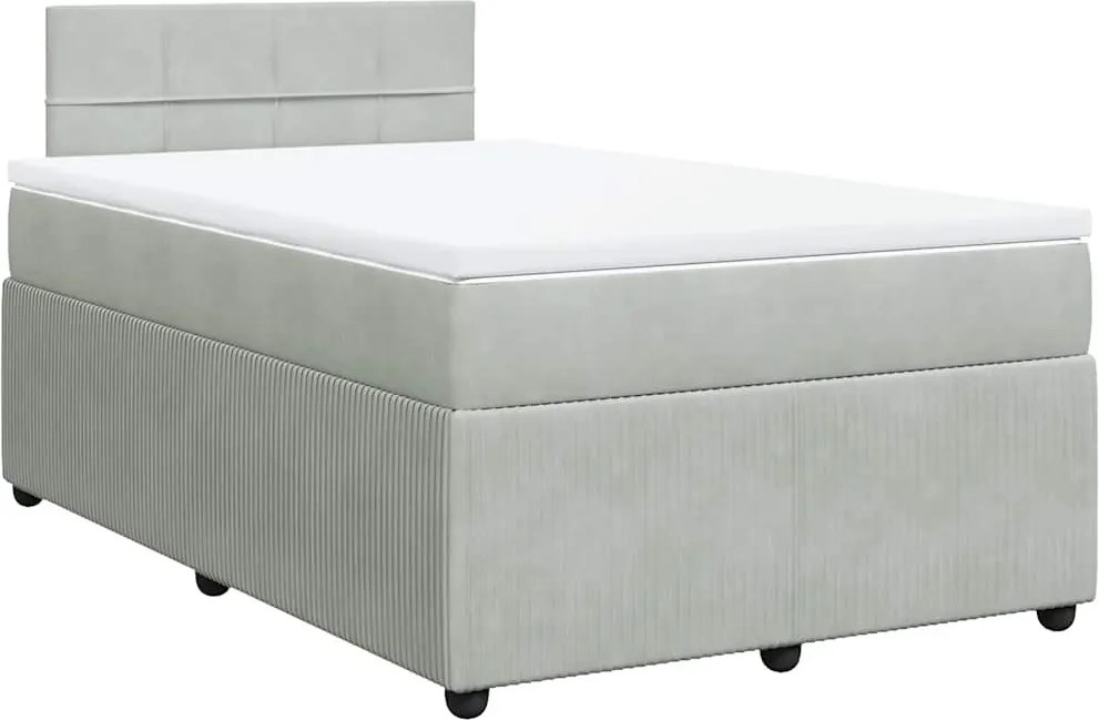 Box spring postel s matrací světle šedá 120 x 200 cm samet 3290010