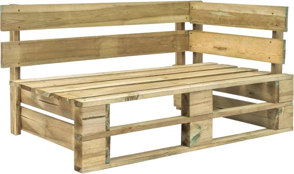 Zahradní rohová lavice z palet - FSC dřevo | zelená