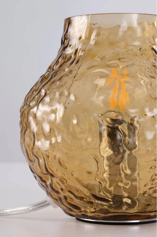 Jantarová skleněná stolní lampa (výška 15 cm) Breen – Jotex