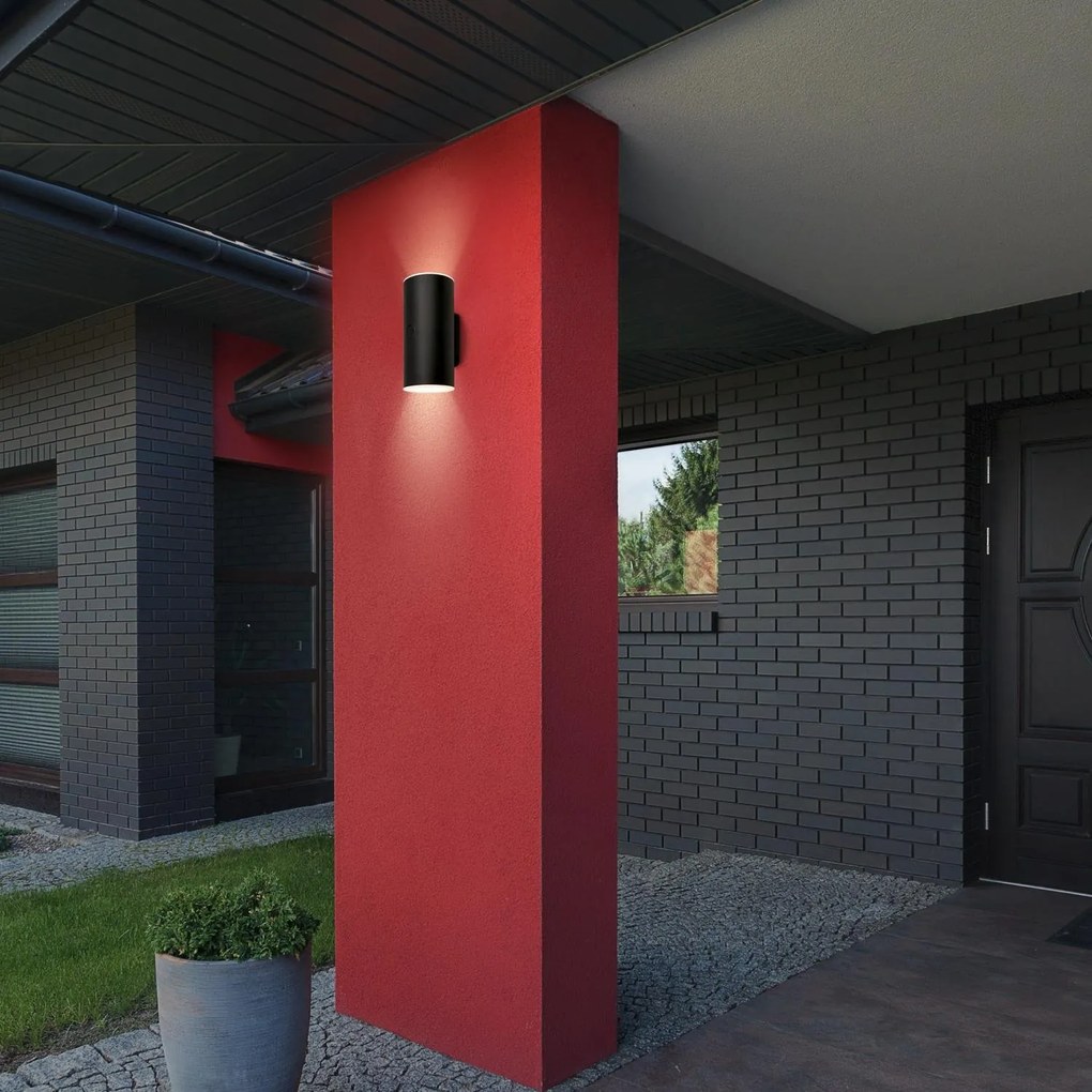 BRI 3786015 Lima LED venkovní nástěnné svítidlo, nabíjecí, 3 krokový dotykový stmívač, časovač, černé - BRILONER
