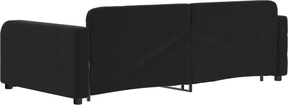 Válenda s přistýlkou černá 100 x 200 cm samet 3196940