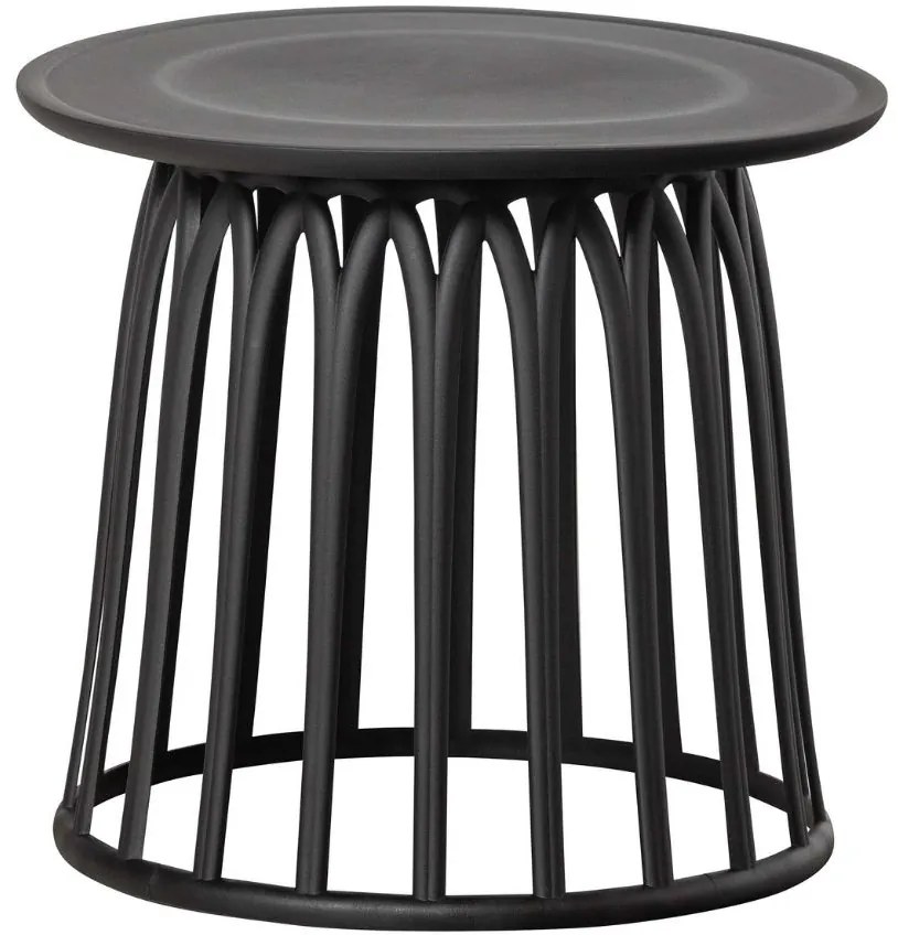 OnaDnes -20% Hoorns Černý plastový zahradní odkládací stolek Brian 50 cm