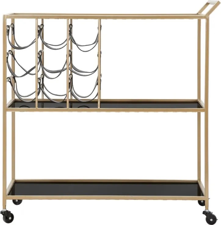 Designový servírovací vozík Acheron 79 cm černý / zlatý