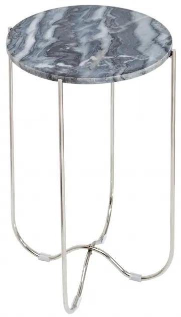 Inviro Odkládací stolek DASTON šedý mramor/stříbrná