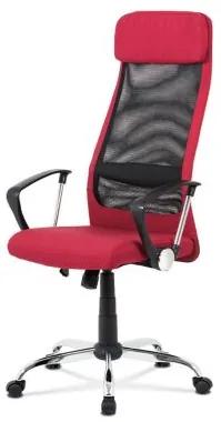 Artium  Kancelářská židle, bordó látka, černá MESH, houpací mech, kříž chrom