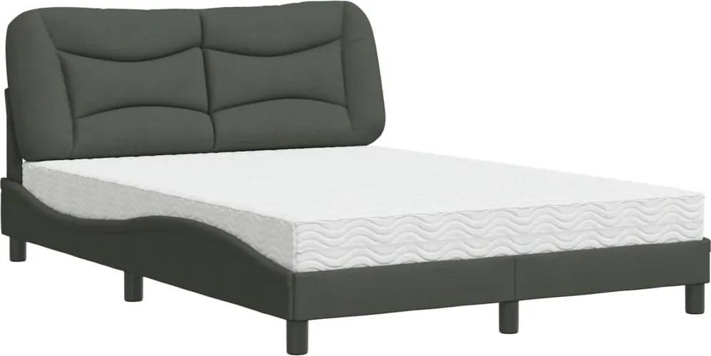 Postel s matrací Hvar tmavě šedá 140 x 190 cm textil 3208528