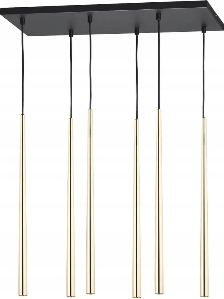 Kuchyňská závěsná lampa Piano 6420 Tk Lighting rampouchy černá zlatá