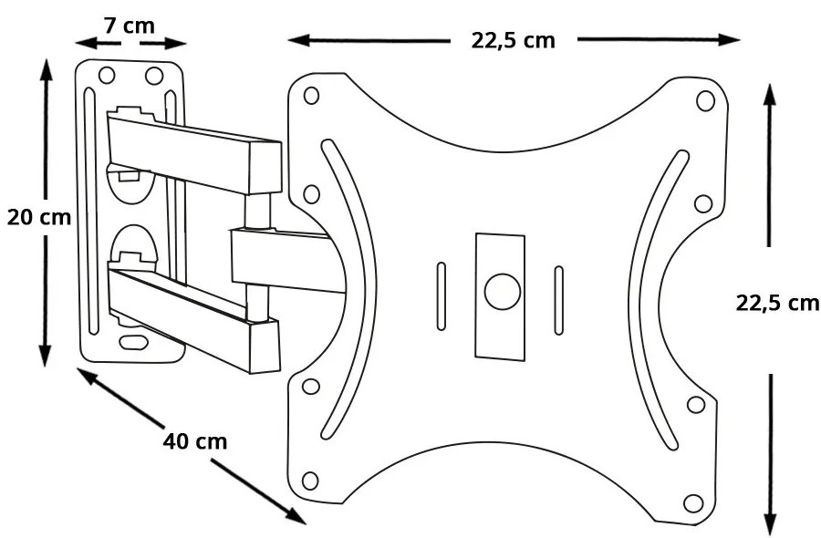 Nástěnný naklápěcí držák na TV, 14-42&quot;