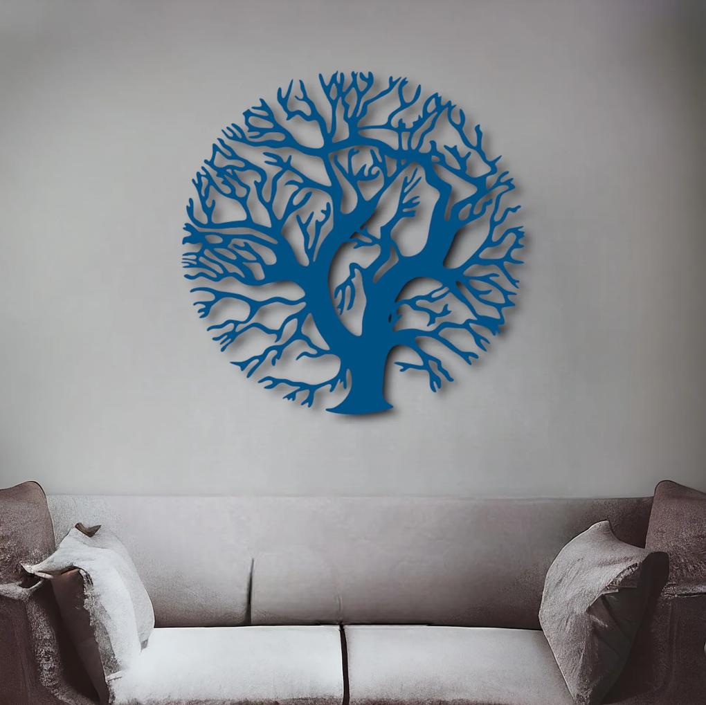 Strom života 3 - kovový obraz na zeď Velikost: 200cm, Barva: Blue