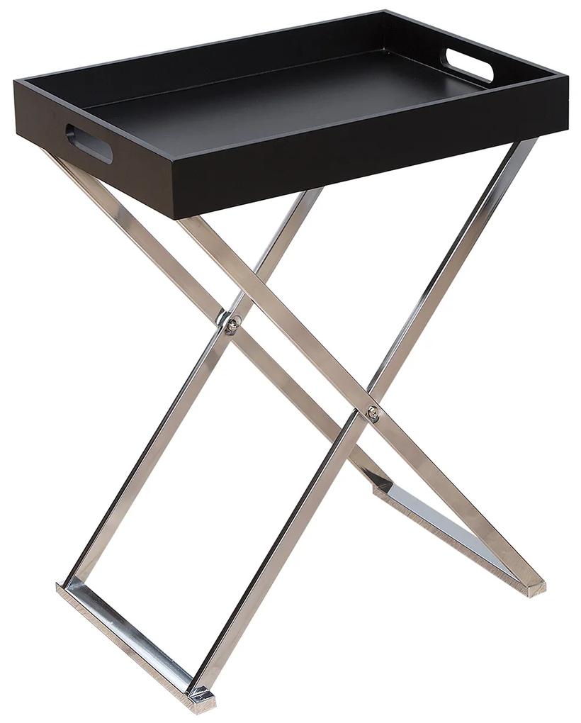 Moebel Living Odkládací stolek PEZZOT, černá/stříbrná