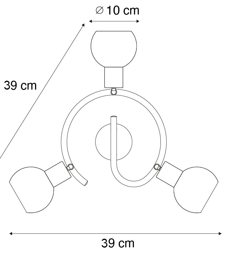 Chytré stropní bodové svítidlo černé s kouřovým sklem 3-světla vč. WiFi P45 - Vidro