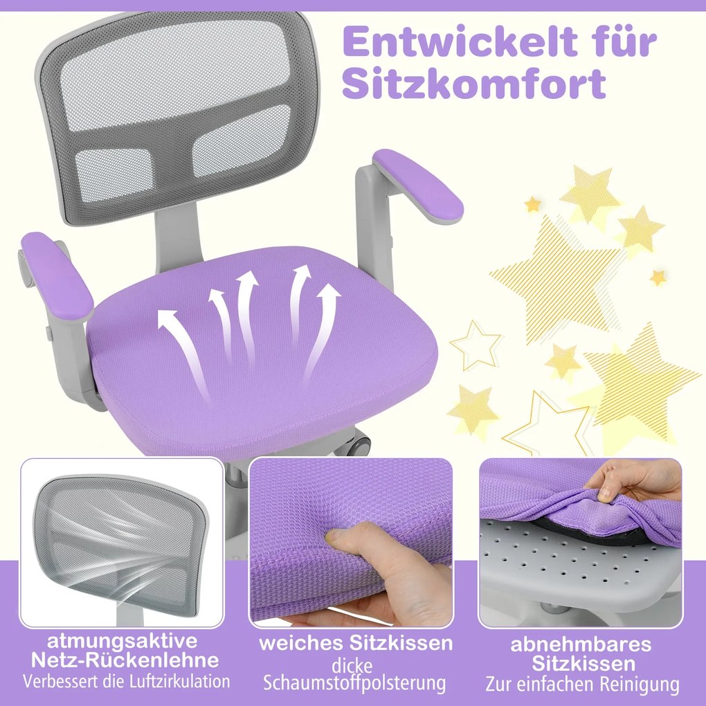 Costway Dětská psací židle s 41-52 cm výškově nastavitelná výška sedáku dětská