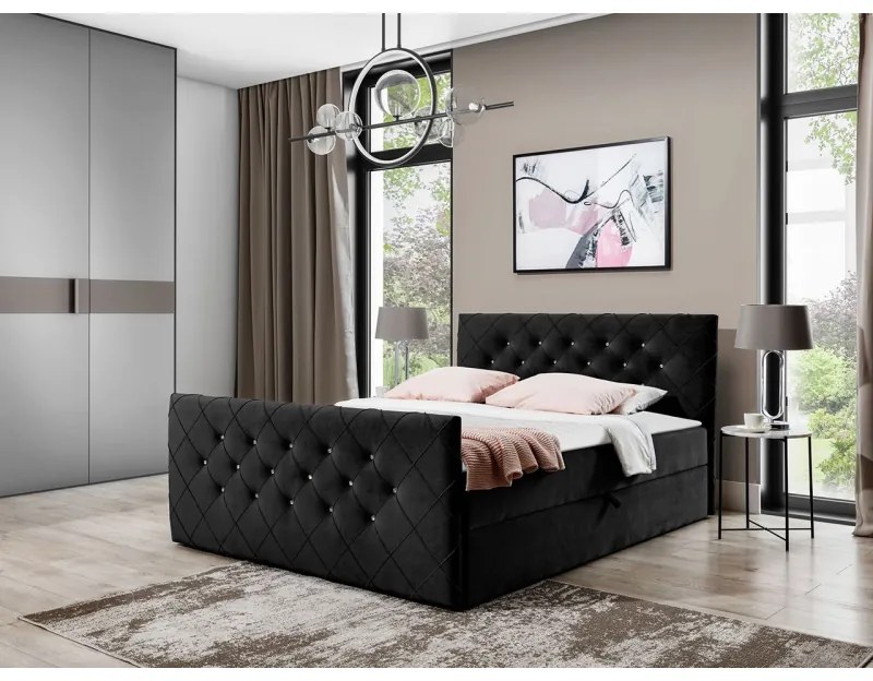 Kontinentální postel Dotan, Rozměr postele: 200x200, Barva:: Amor Velvet 4304