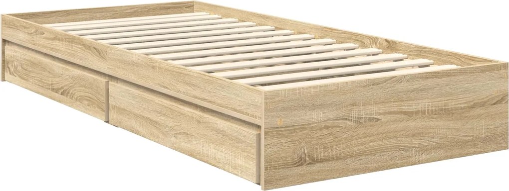 Postel s úložným prostorem se zásuvkou Sonoma dub 90 x 200 cm 3409596