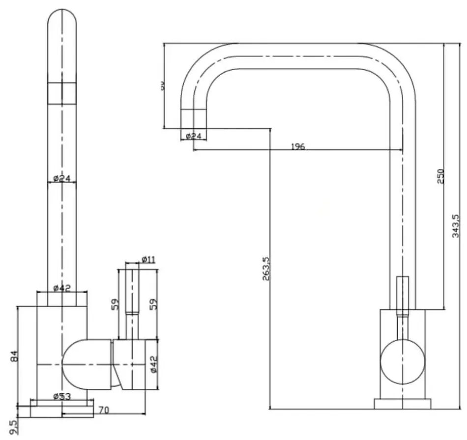 Velazo Dřezová baterie s otočným raménkem - , nerez