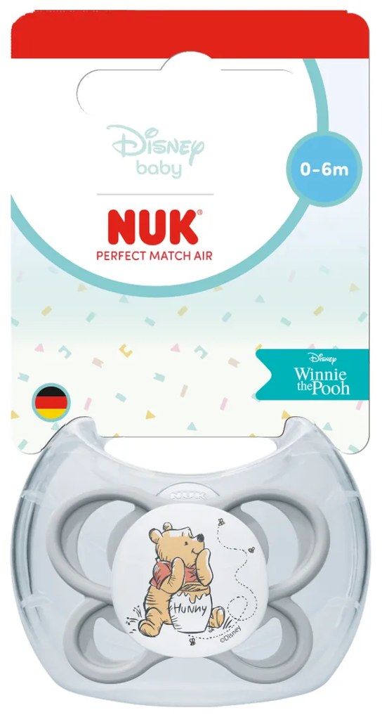 NUK Dudlík Perfect Match Air Medvídek Pú 0-6 m 1 ks v boxu White