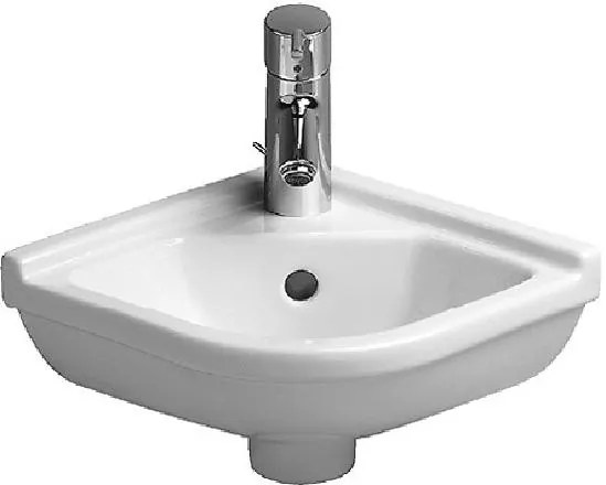 Duravit Starck 3 - Umývátko rohové 43x38 cm, s 1 otvorem pro baterii, bílá 0752440000