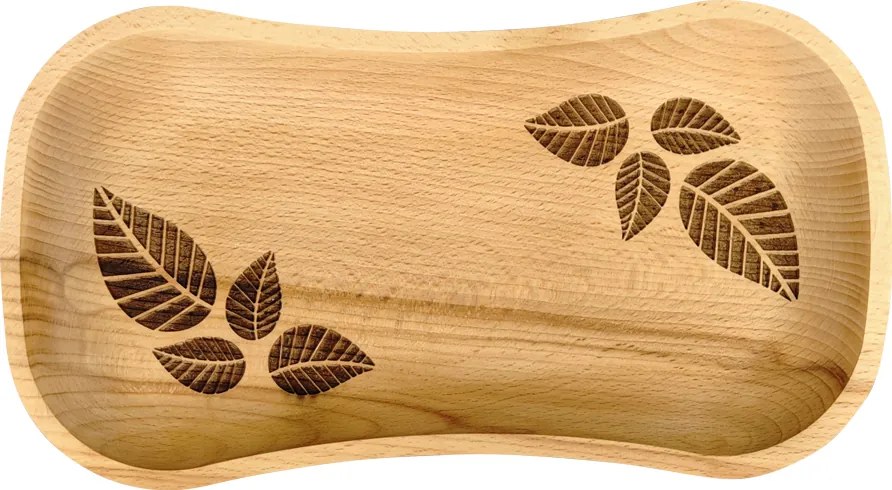 AMADEA Dřevěný servírovací podnos listy, masivní dřevo, 30 cm