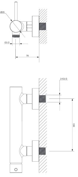 OMNIRES Y1240CR - Sprchová baterie Y lesklý chrom
