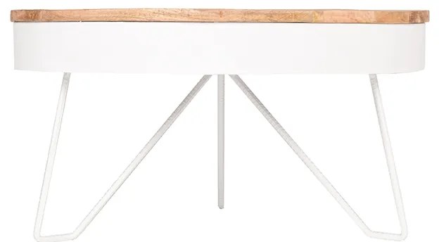 LABEL51 konferenční stolek SARAN světlý (bílá) ø80 cm Color: White YS-22.079
