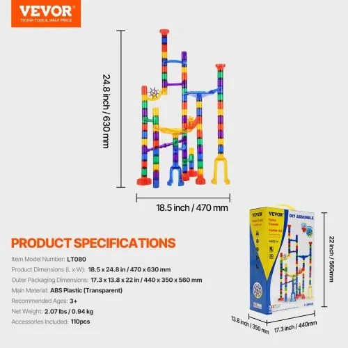 Marble Run Sada 110 KS Stavebnice STEM jako dárek vzdělávací bloky pro děti