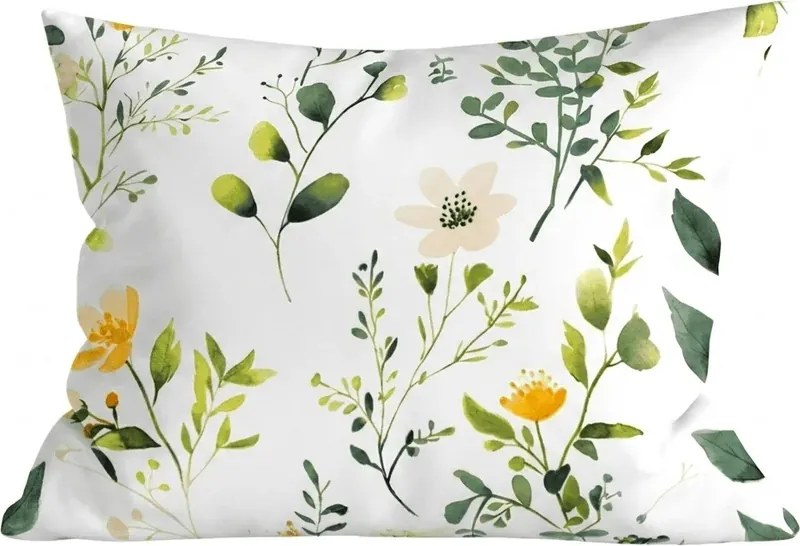 Sada povlečení z mikrovlákna FLORAMA bílé + povlak na polštář 50 x 70 cm ZDARMA