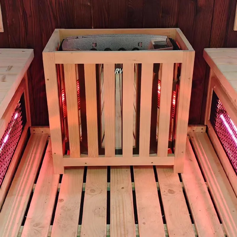 BPS-koupelny Zahradní kombinovaná sudová sauna 2v1 - Infrasauna + finská sauna 180x200, 4-6 osob