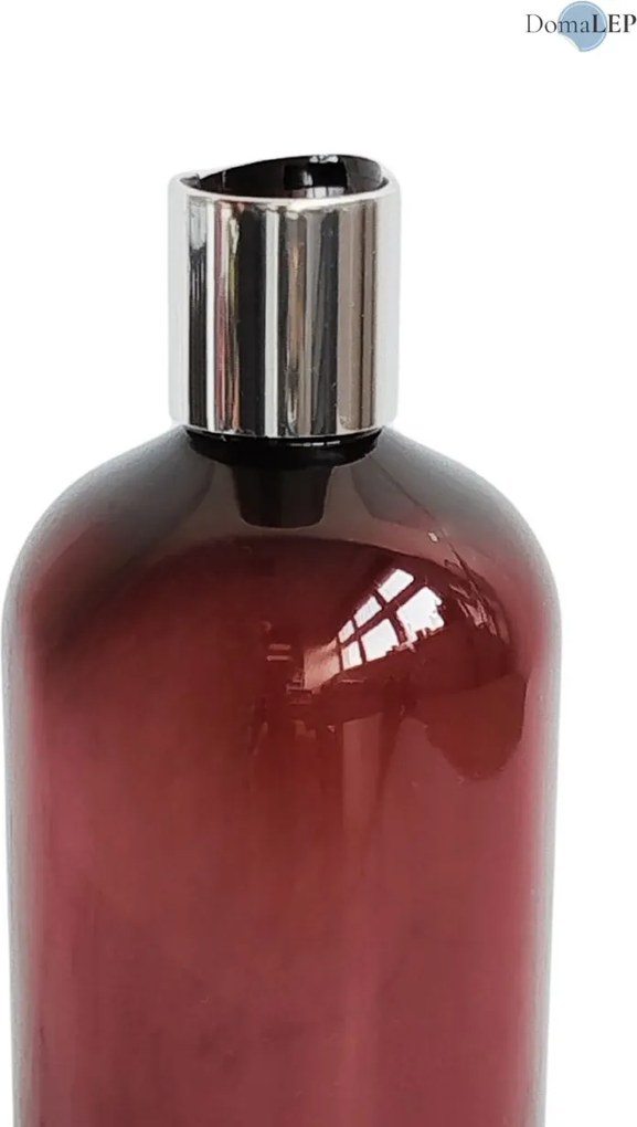 Dávkovač na mýdlo 500 ml hnědý s černo-stříbrným DISC TOP BELA