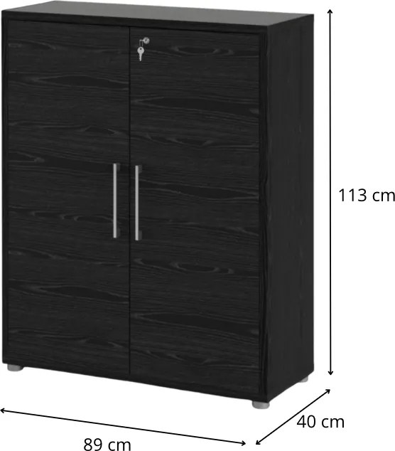 Kancelářská skříňka Office 89 cm černá