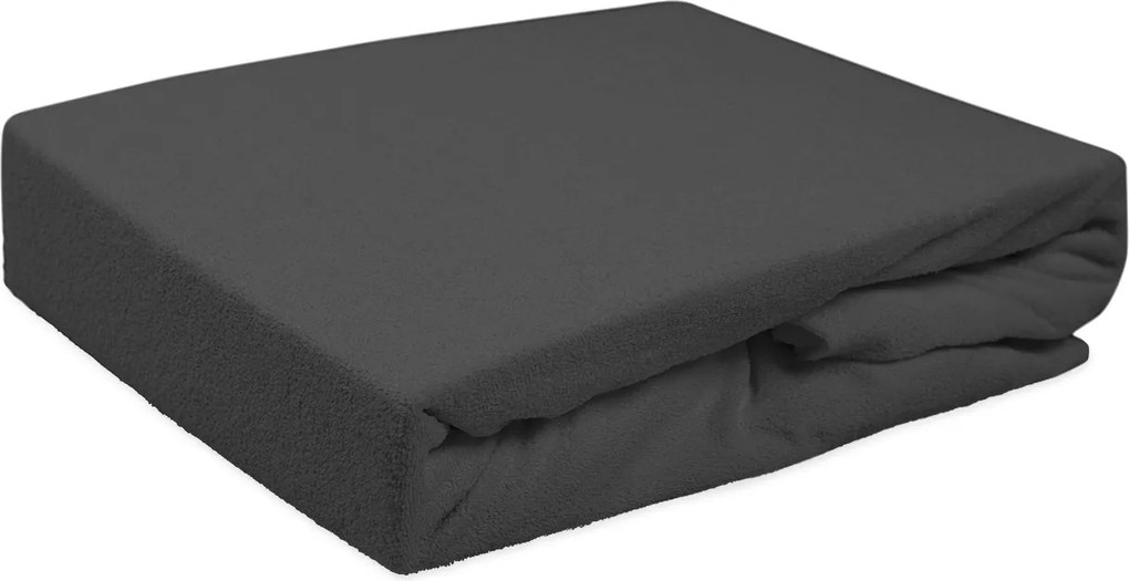 FROTÉ PROSTĚRADLO PREMIUM 180X200 CM TMAVĚŠEDÉ