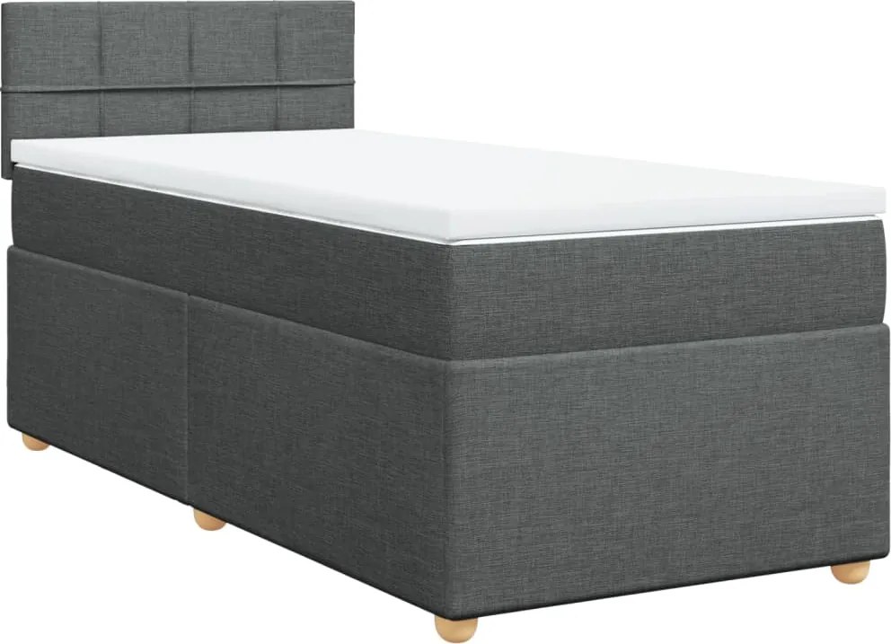 Box spring postel s matrací tmavě šedá 80 x 200 cm textil 3288808