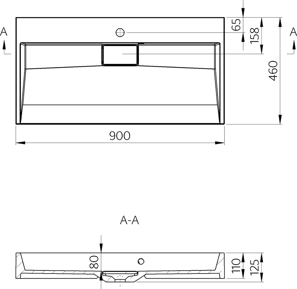 Sapho Amur 55032 umyvadlo 90 x 46 cm litý mramor