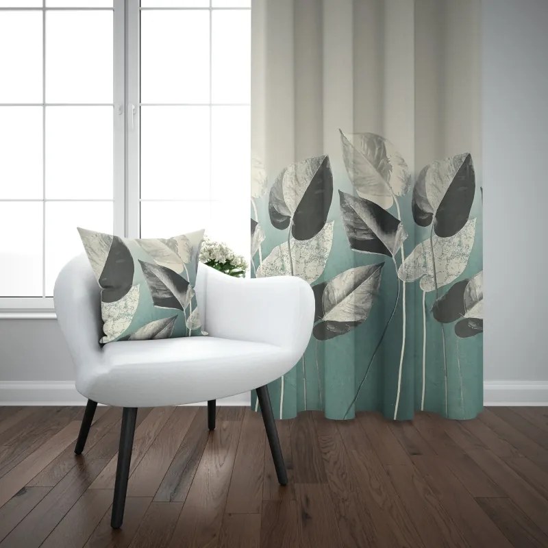 Ervi Blackout zatemňovací závěs Super print - Elegantní listí č.23
