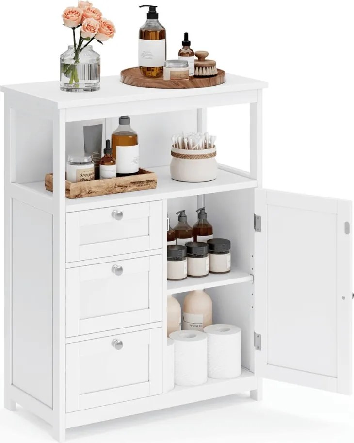 Komoda AUK-E1154 WT, mdf, bílá (60 x 30) cm