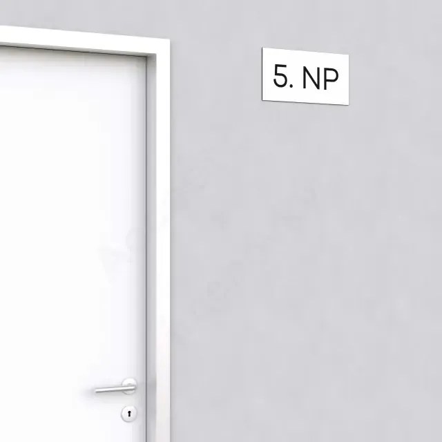 ACCEPT Označení podlaží "5. NP" - stříbrná tabulka - černý popis