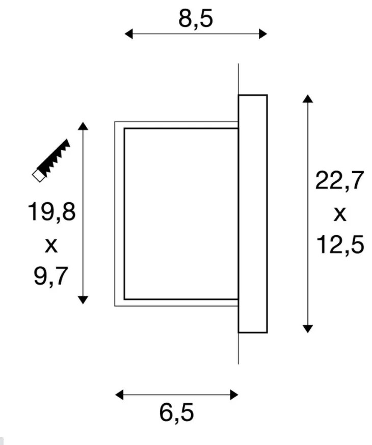 SLV 229062 Brick Downunder E14, exteriérové svítidlo do stěny, 1x40W, stříbrnošedá, 23x12, IP44