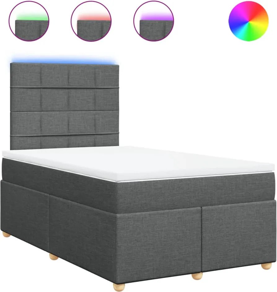 Box spring postel s matrací tmavě šedá 120x200 cm textil 3293548