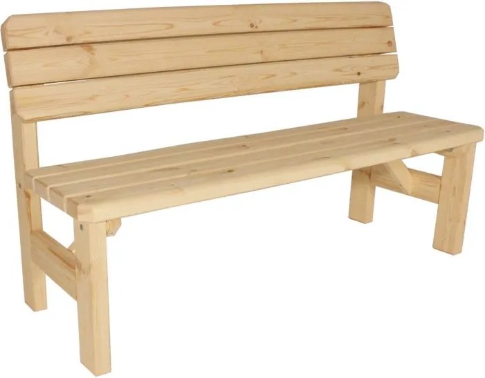 Gaboni Darina 55580 Zahradní dřevěná lavice s opěradlem - bez povrchové úpravy - 150 cm