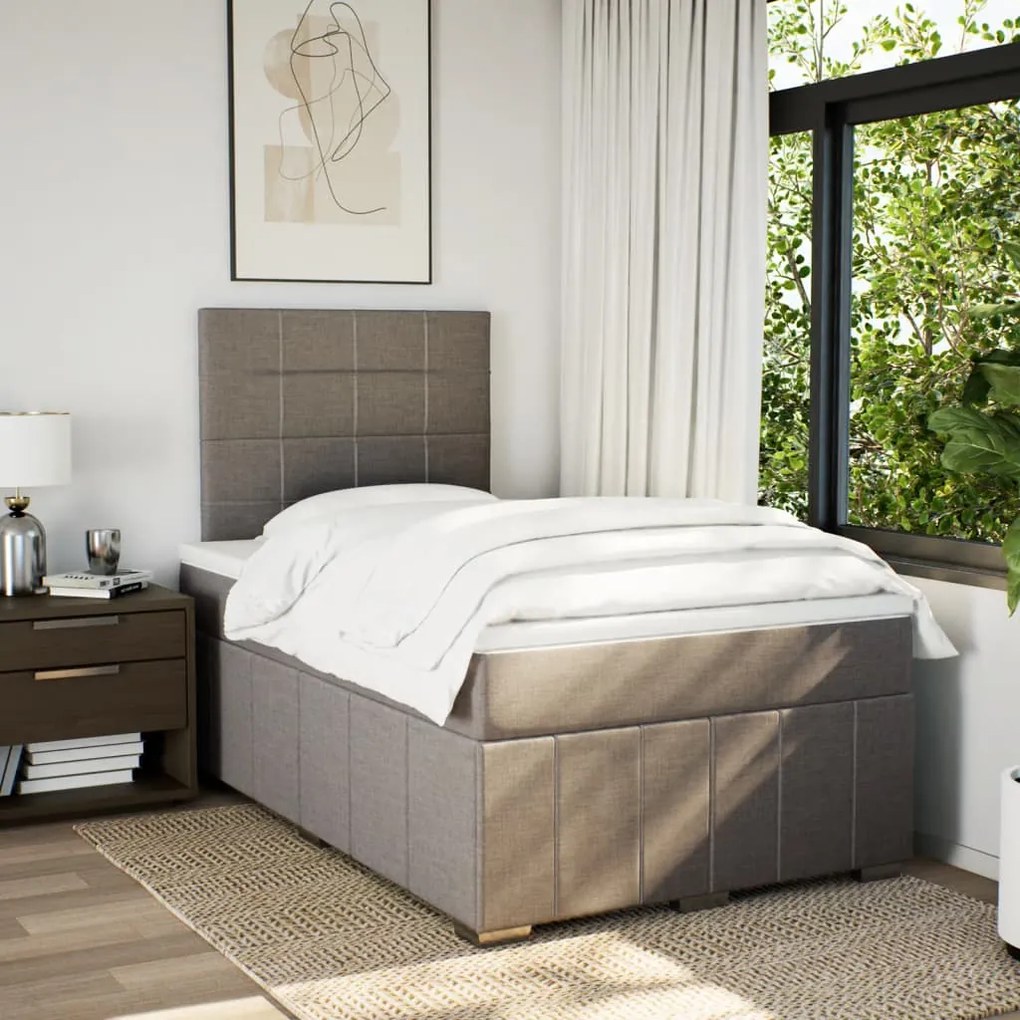 Box spring postel s matrací taupe 120x190 cm textil 3291611