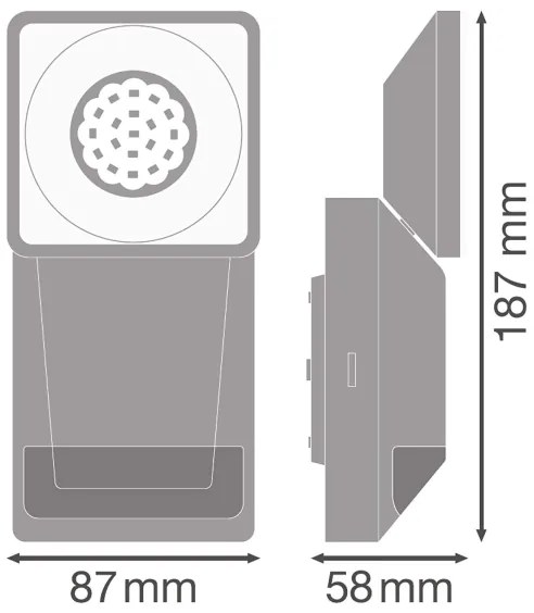Ledvance -LED Venkovní nástěnné svítidlo se senzorem SPOT LED/8W/230V IP55 černá