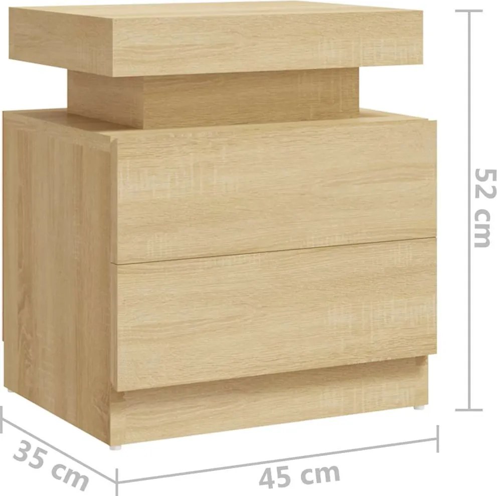 Noční stolek dub sonoma 45 x 35 x 52 cm kompozitní dřevo 326852