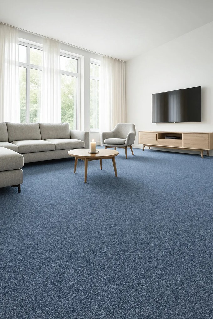 Tapibel, Metrážový koberec Cobalt SDN 64061 - AB světle modrý, zátěžový, na míru, šíře 4m, modrá, ab (mřížka), chodba / předsíň