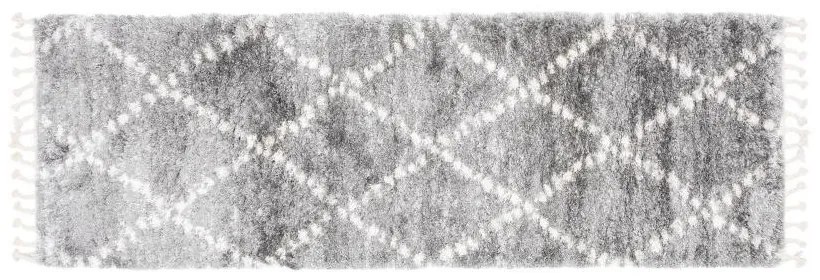 Kusový koberec shaggy Karo šedý atyp 80x200cm