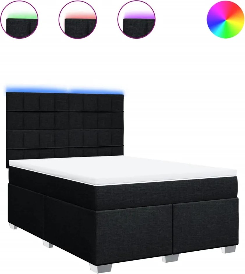 Box spring postel s matrací černá 140 x 190 cm textil 3292785