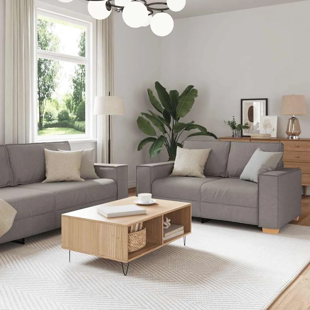 2dílná sedací souprava s poduškami taupe textil 3324697