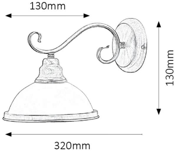 Rabalux 2751 - Nástěnné svítidlo ELISETT 1xE27/60W/230V
