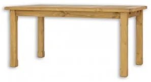 Jídelní stůl z masivu MES 02 A 90x160 s hladkou deskou - výběr moření, 01Moření K15 - hnědá borovice, 02Moření horní desky K09 - přírodní borovice 0