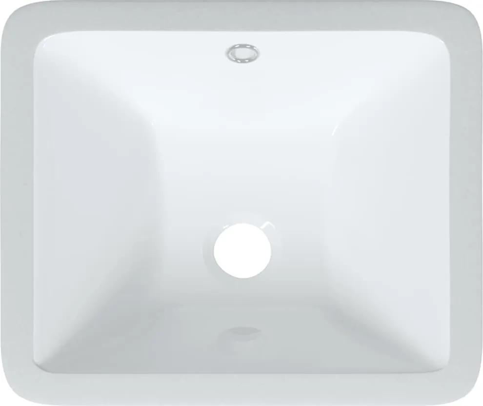 vidaXL Umyvadlo do koupelny bílé 36,5x32x15,5 cm obdélníkové keramika [153723]
