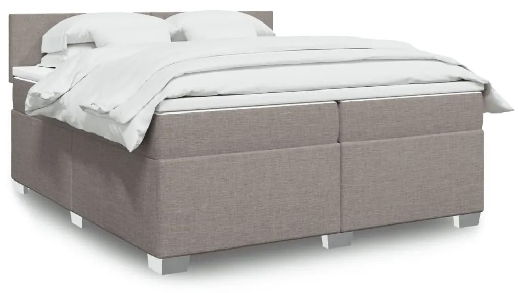 Box spring postel s matrací taupe 200x200 cm textil 3288292