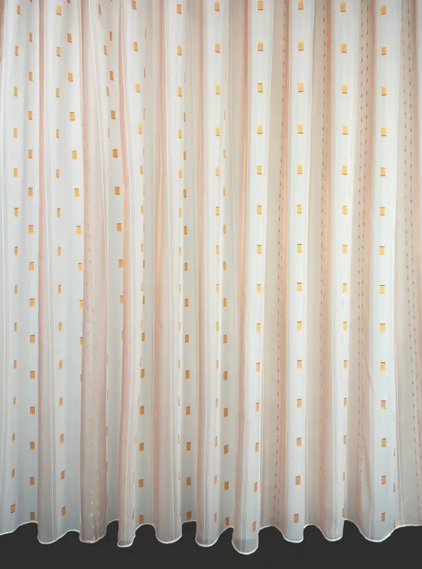 Voálová záclona s olůvkem meruňková kostka metráž Ervi 960-04